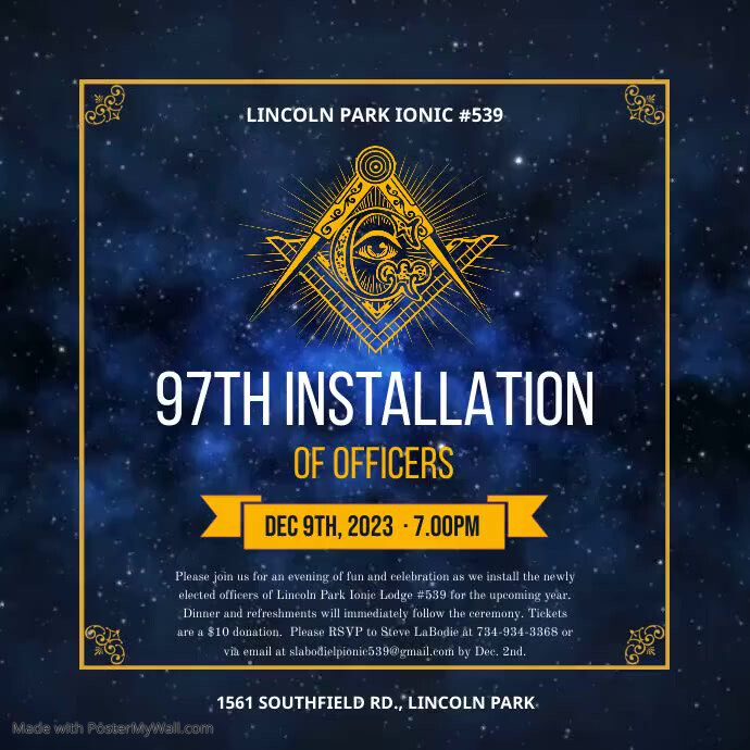 Masonic Organization Evening Event Social Med | PosterMyWall