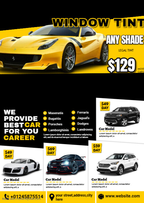 rent a car flyer | PosterMyWall