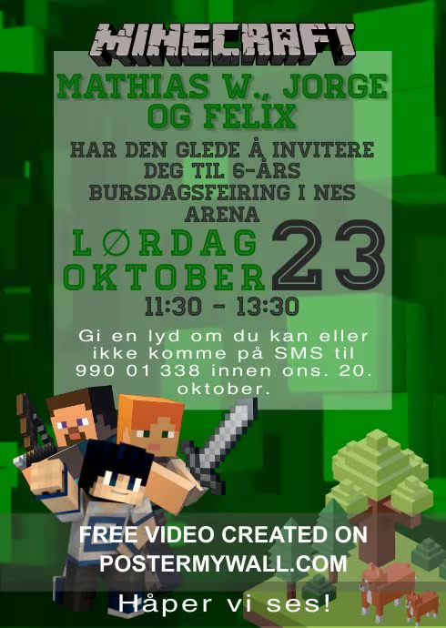 Copy of Copy of Minecraft Party Video Animated Invitation 2 | PosterMyWall