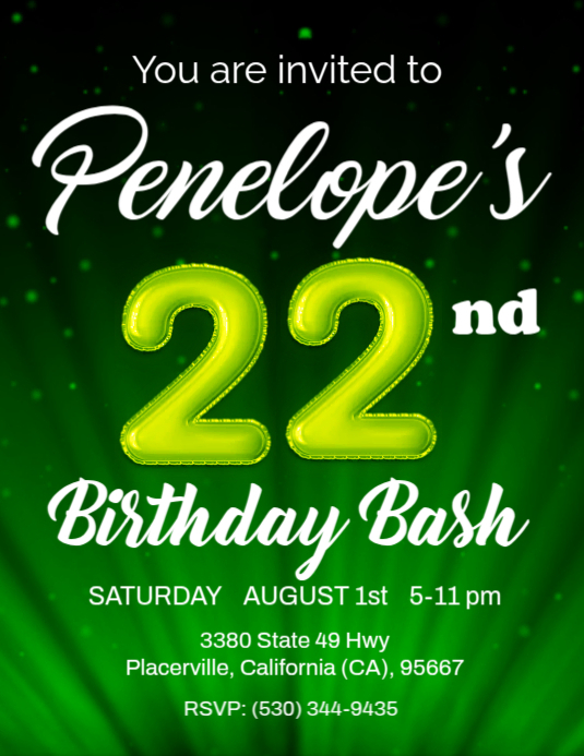 22nd birthday Template | PosterMyWall