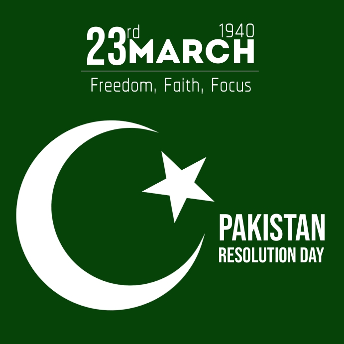 23 march post, pakistan resolution day, Template | PosterMyWall