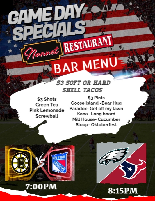 Game Day Sunday Menu Flyer | PosterMyWall