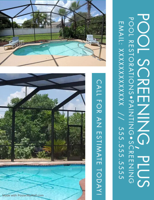 Copy of Modern Pool Screening Rescreen Flyer | PosterMyWall