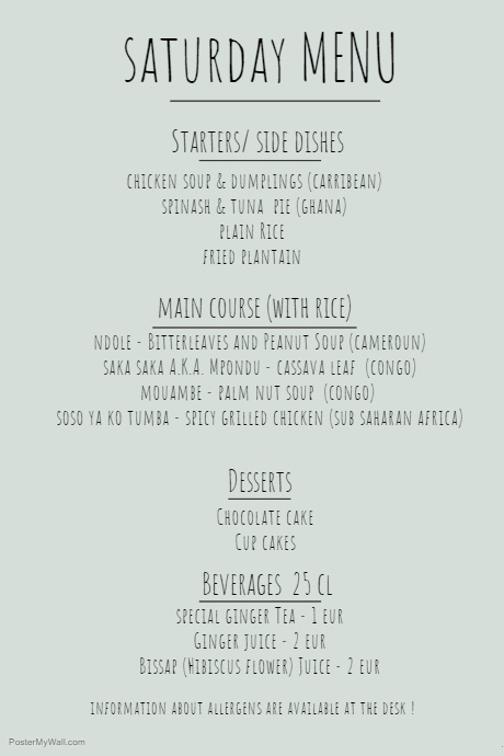 Saturday Menu Template | PosterMyWall