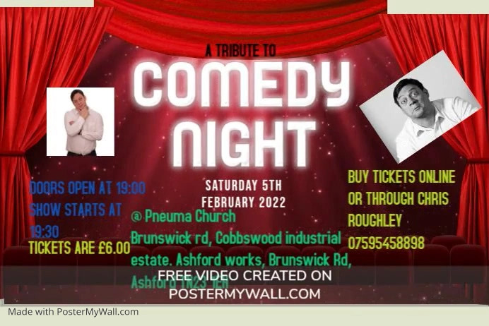 Copy of Red Comedy Night Event Facebook Cover Video | PosterMyWall