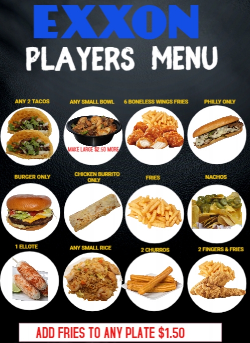 Copy of Food Menu PLAYERS | PosterMyWall