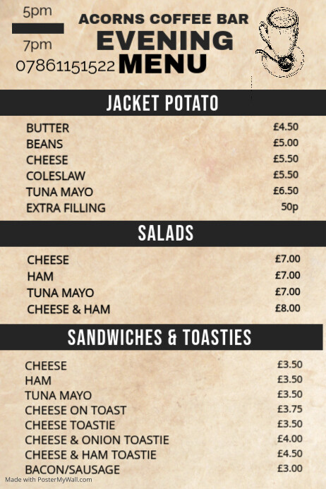 simple restaurant menu poster (1) | PosterMyWall