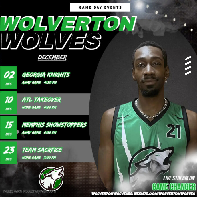 Copy of wolverton game day evnts december | PosterMyWall
