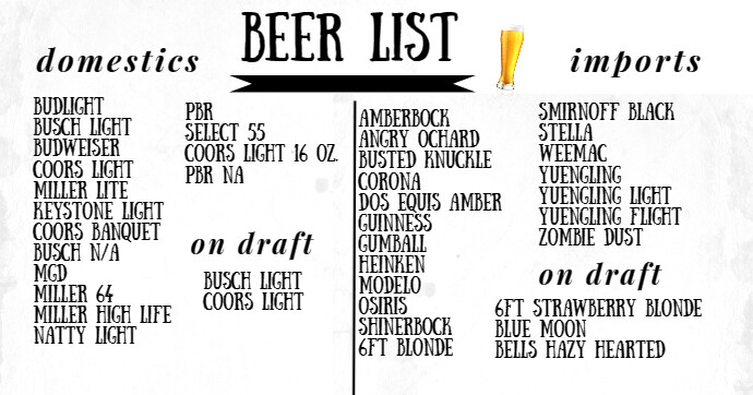 Copy of beer list | PosterMyWall