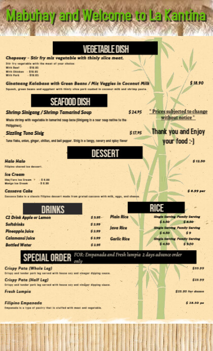 Copy of Copy of Copy of Simple Restaurant Menu Template | PosterMyWall