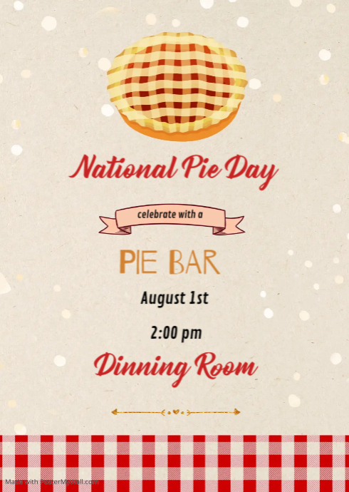 Grey Pie Day Invitation Template | PosterMyWall