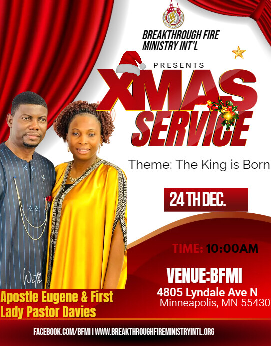 Christmas church service poster | PosterMyWall