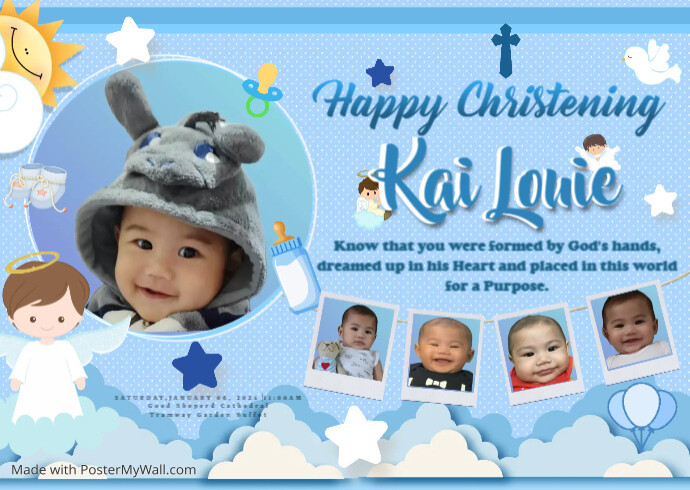 Baby Boy Baptism | PosterMyWall