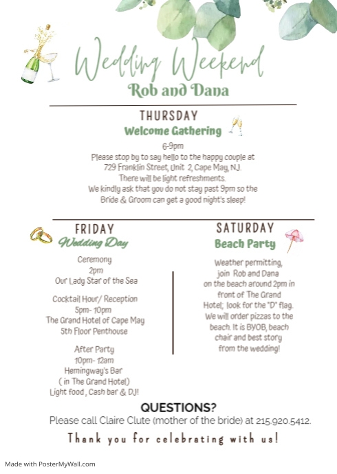 Copy of Weekend Agenda | PosterMyWall