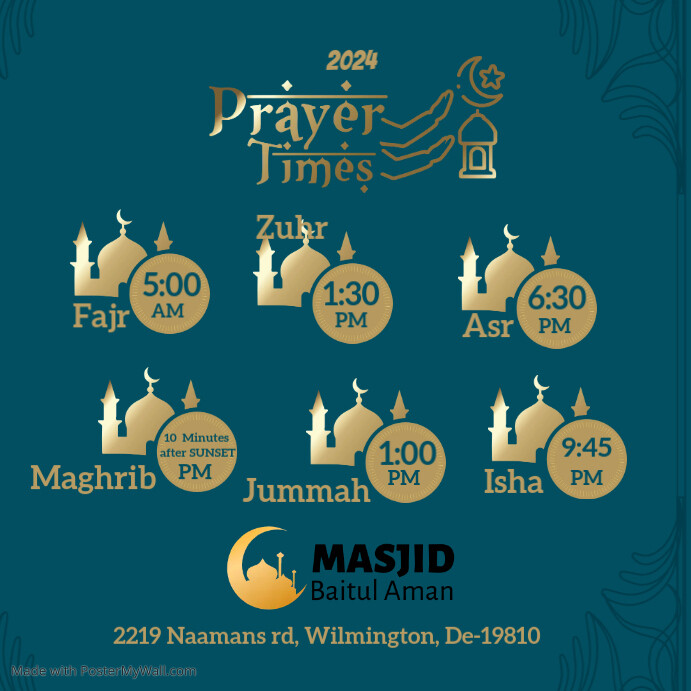 Copy of Prayer Times | PosterMyWall