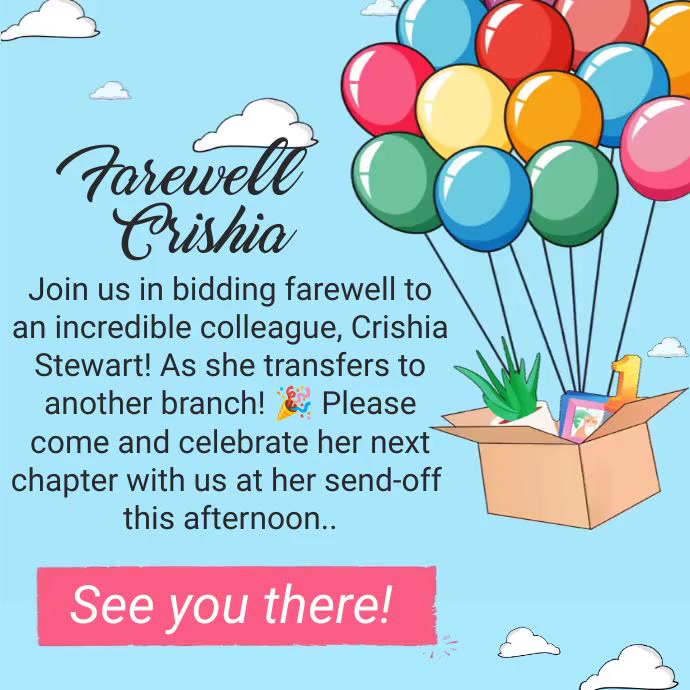 Farewell switching job light blue video | PosterMyWall