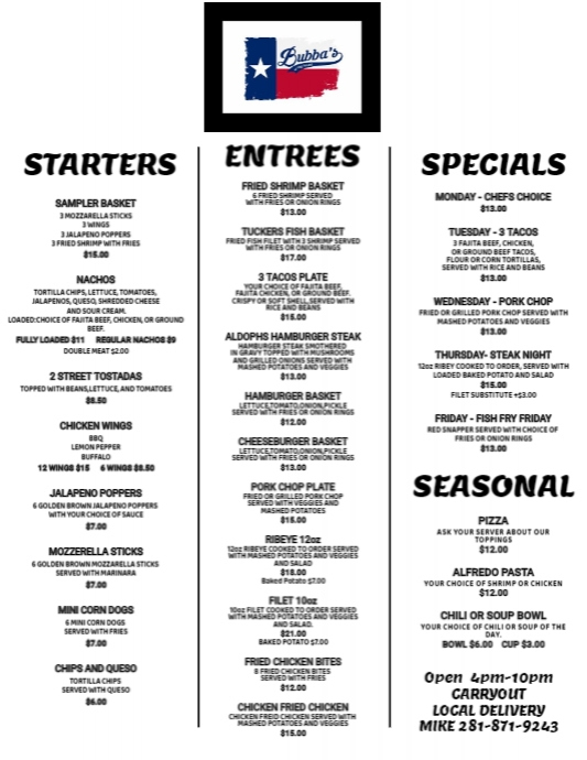 Copy of Copy of Copy of Menu | PosterMyWall