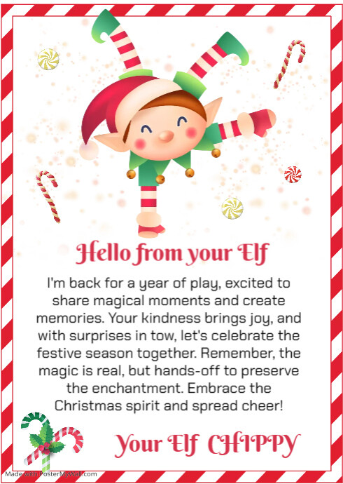 EDITABLE Elf Welcome Letter | PosterMyWall