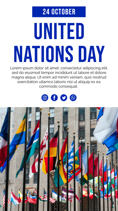 24 Oct - United Nations Day Template | PosterMyWall