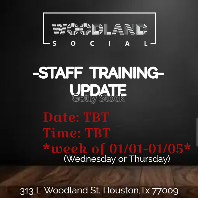 STAFF TRAINING- | PosterMyWall