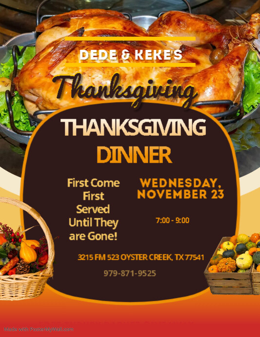 Thanksgiving Turkey Giveaway Flyer | PosterMyWall