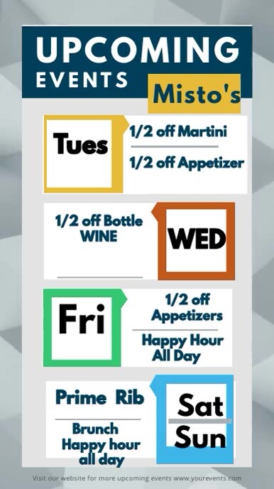 Grey Upcoming Events Schedule Digital Display Video | PosterMyWall