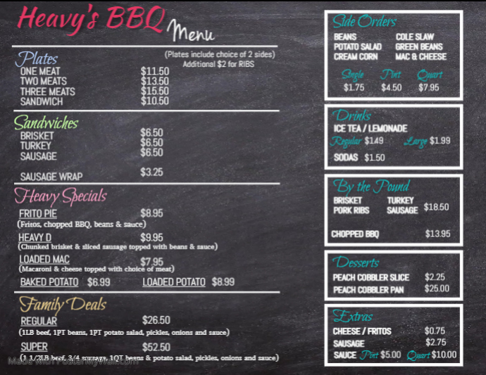 Copy of HEAVY'S MENU 1 | PosterMyWall