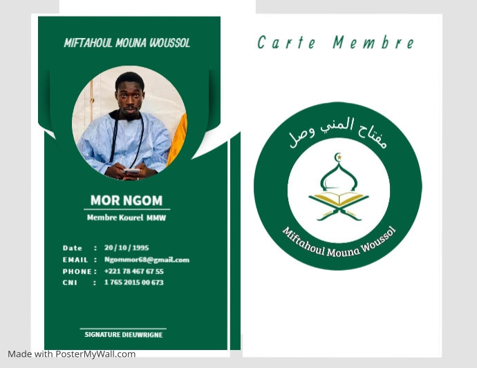 Front and Back ID Template | PosterMyWall