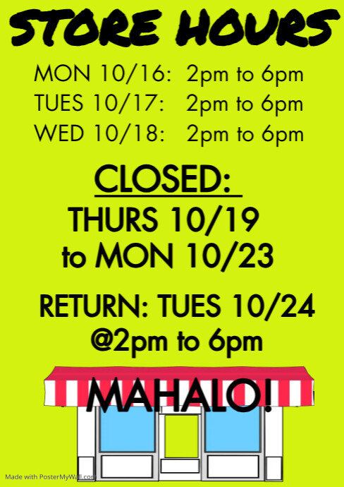 Copy of Store hours poster | PosterMyWall