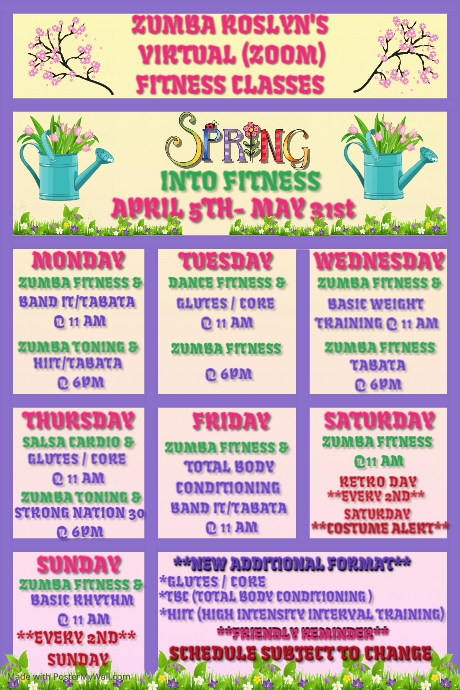 Copy of Upcoming Events Calendar Newsletter Spring | PosterMyWall