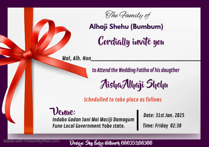 Dowry ceremony invitation flyer | PosterMyWall