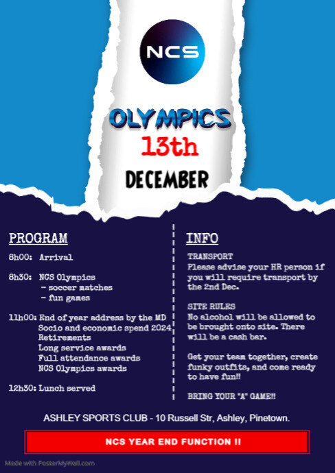 Copy of NCS Year End Function 2024 | PosterMyWall