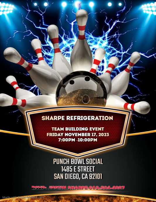 Modern bowling tournament poster design | PosterMyWall