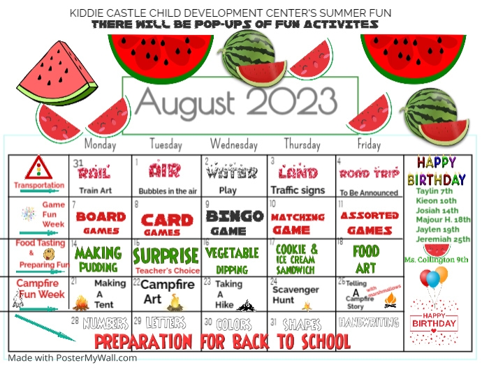 August 2023 Calendar (1) | PosterMyWall