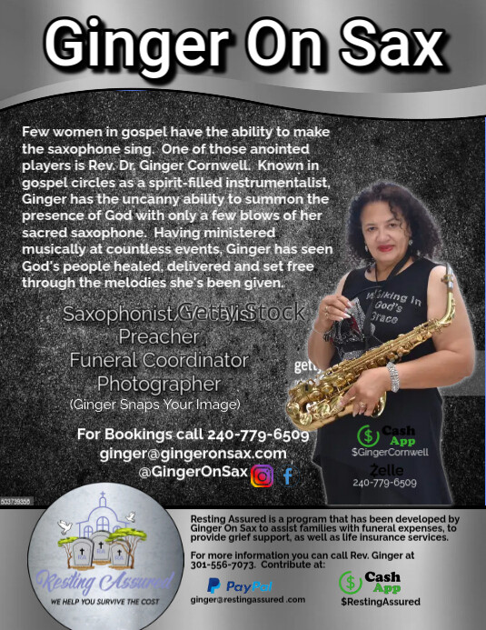 Ginger On Sax | PosterMyWall