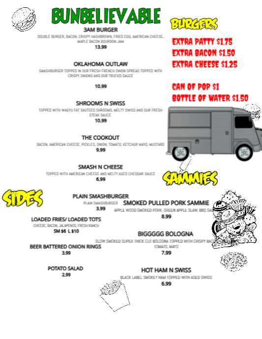 Food Truck Menu | PosterMyWall