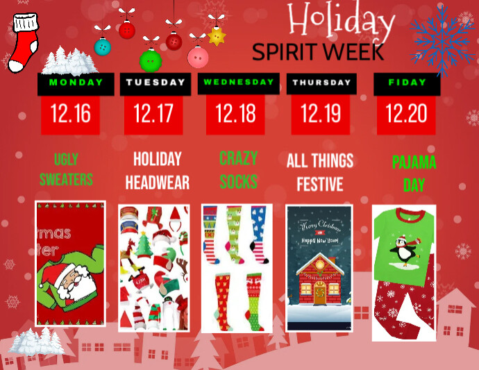 Copy of Copy of Christmas Spirit week Flyer Template | PosterMyWall