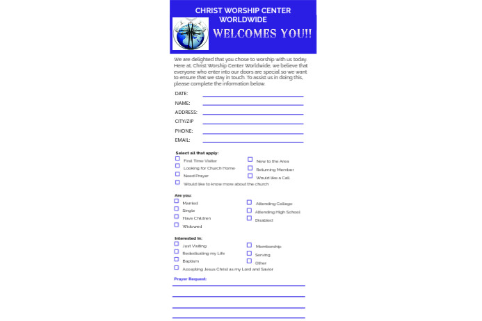 Church Visitor Card (1) | PosterMyWall