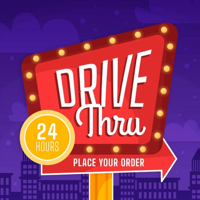 Copy of 24hours drive thru poster design template (2) | PosterMyWall