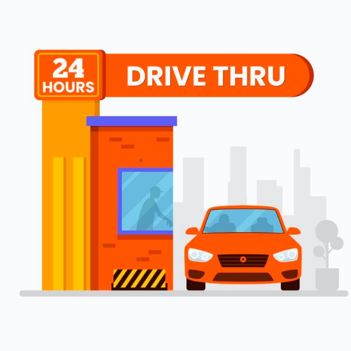 24hours drive thru poster design template | PosterMyWall