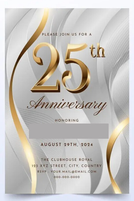 25 th anniversary flyers Template | PosterMyWall