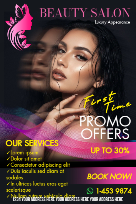 251017 Beauty Salon Ad Template | PosterMyWall