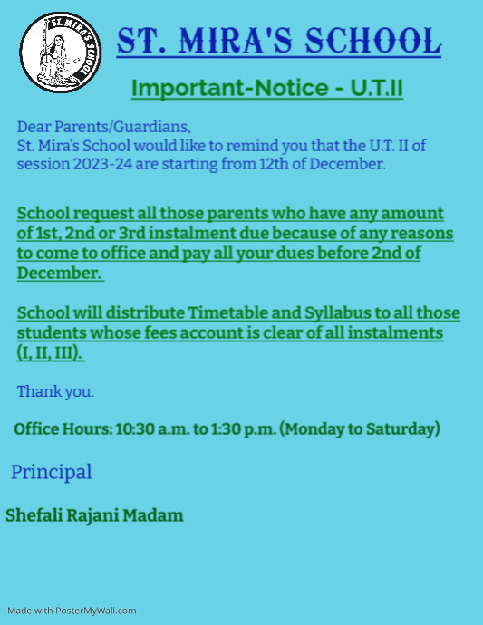 UT_II_TIMETABLE_AND_SYLLABUS_DISTRIBUTION_NOTICE | PosterMyWall