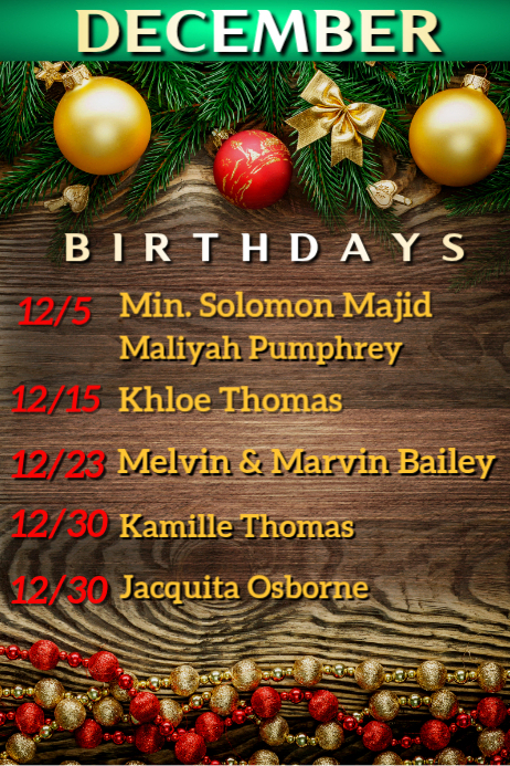 Copy of December Calendar of Events | PosterMyWall
