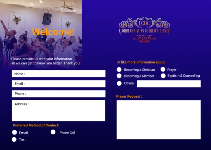 Copy of church connection card | PosterMyWall