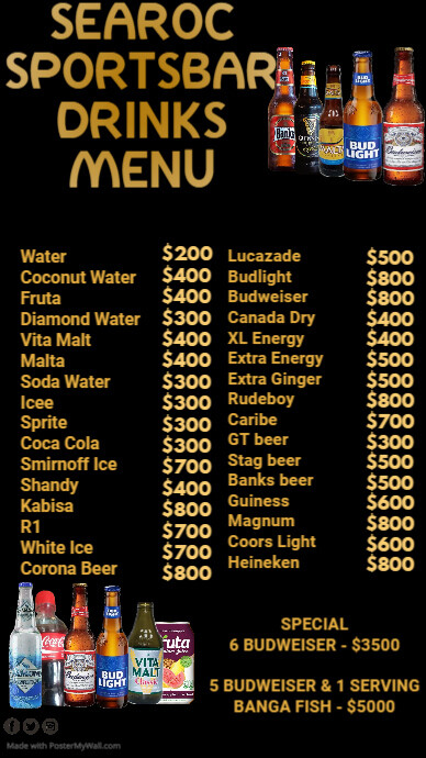 Drinks Menu | PosterMyWall