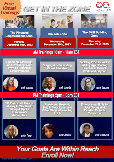 Copy of In The Zone Training Flyer 12-19-2023 to 12-21-2023 | PosterMyWall