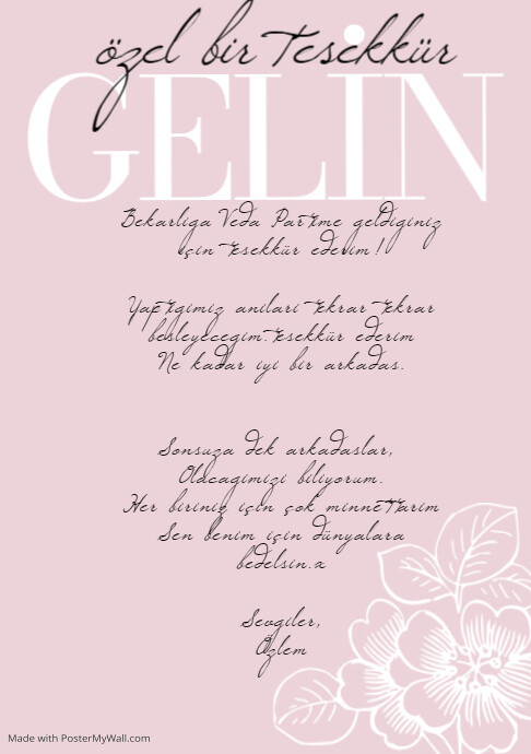 Floral Wedding Menu Template (2) | PosterMyWall