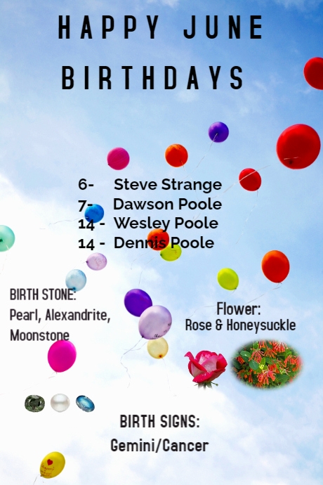 Copy of June Birthdays | PosterMyWall