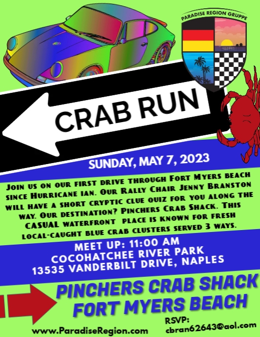 Copy of Crab Run Sunday May 7 | PosterMyWall